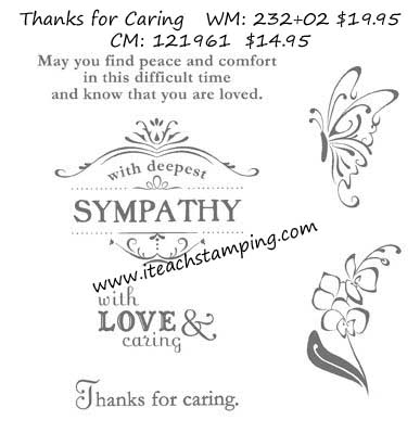 Sympathy Card: Stampin' Up!'s Thanks for Caring - I Teach Stamping